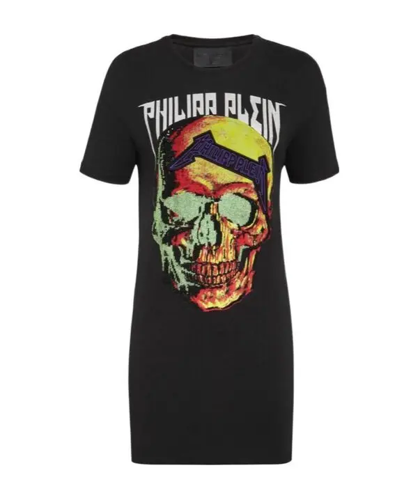 Philipp Plein Skull Graphic T-shirt Dress