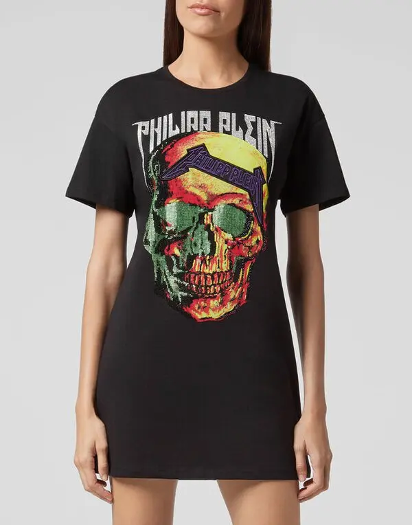Philipp Plein Skull Graphic T-shirt Dress