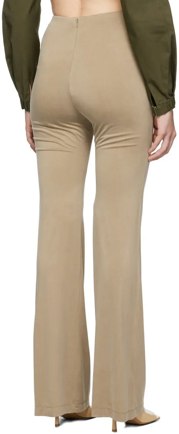 DION LEE Khaki Cut-out Flared Trousers