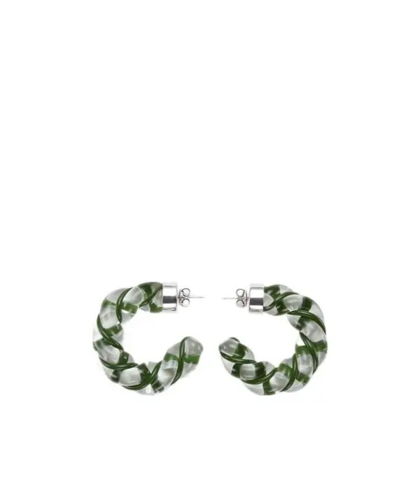 Bottega Veneta Twist-hoop Earrings - Green
