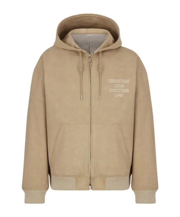 Dior Embroidered Logo Zip-up Hoodie