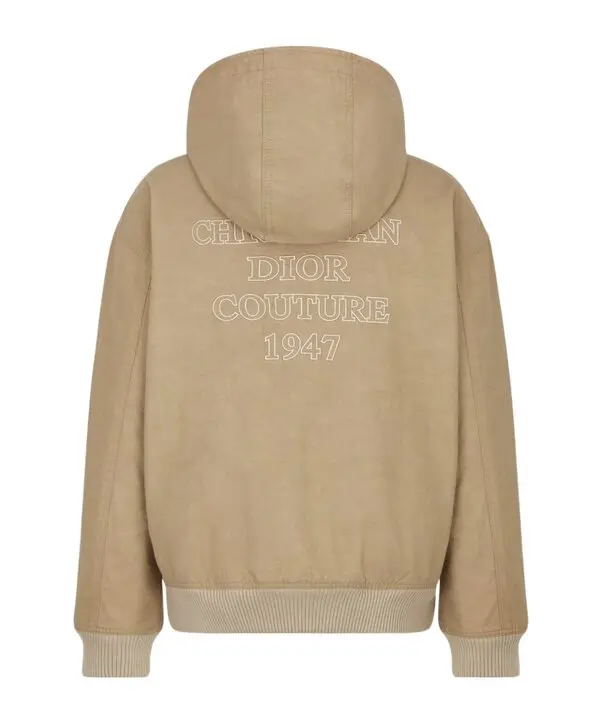 Dior Embroidered Logo Zip-up Hoodie