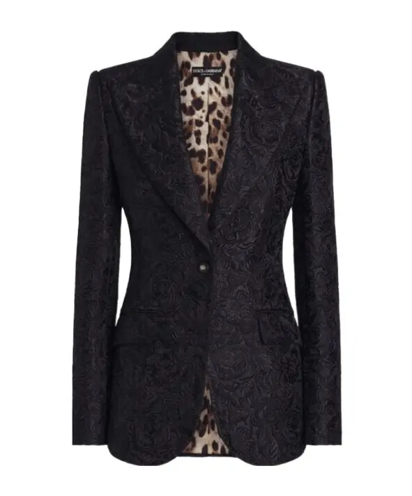 Dolce & Gabbana Floral Jacquard Single-breasted Blazer
