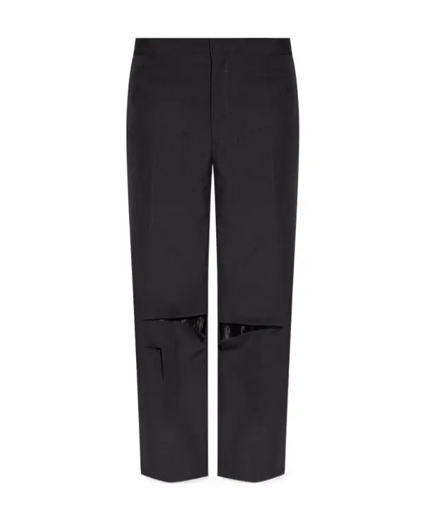 Givenchy Wool Trousers With Distressed Knee Detail - Black