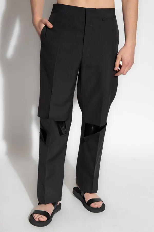 Givenchy Wool Trousers With Distressed Knee Detail - Black