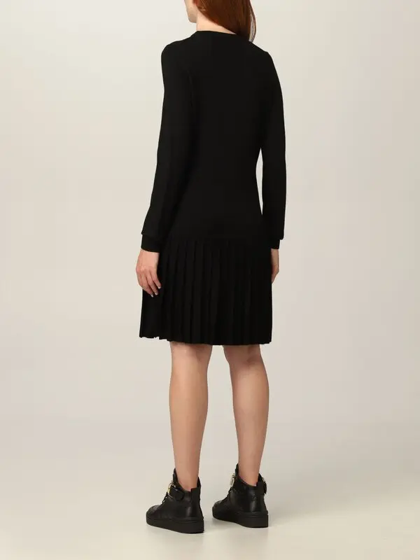 Moschino Tulle Heart Logo Knit Dress