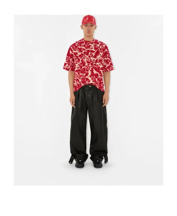 Burberry Rose Print Cotton Baseball Cap