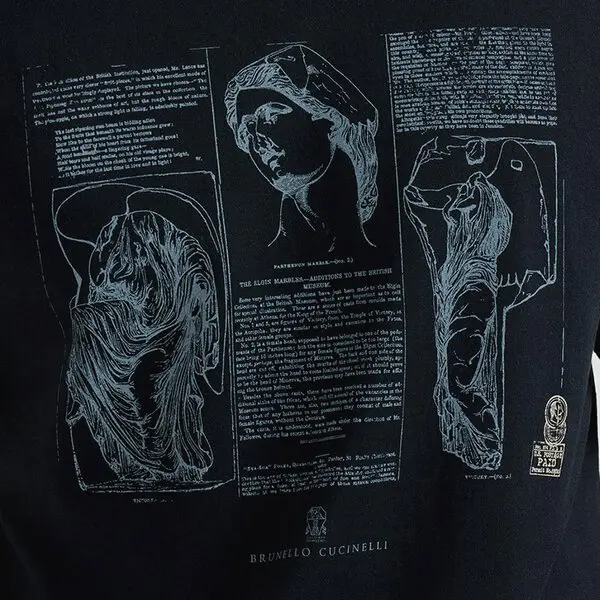 Brunello Cucinelli Graphic Print Crewneck T-shirt - Black