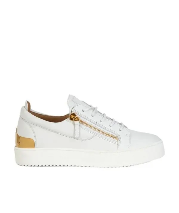 GIUSEPPE ZANOTTI Leather Logo Detail Lace-up Sneakers