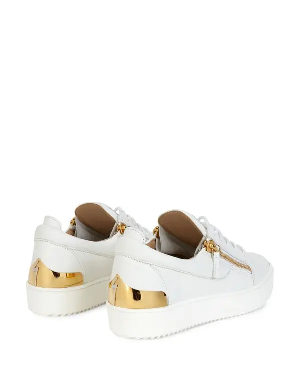 GIUSEPPE ZANOTTI Leather Logo Detail Lace-up Sneakers