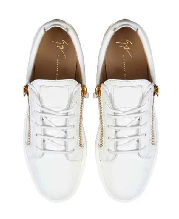 GIUSEPPE ZANOTTI Leather Logo Detail Lace-up Sneakers