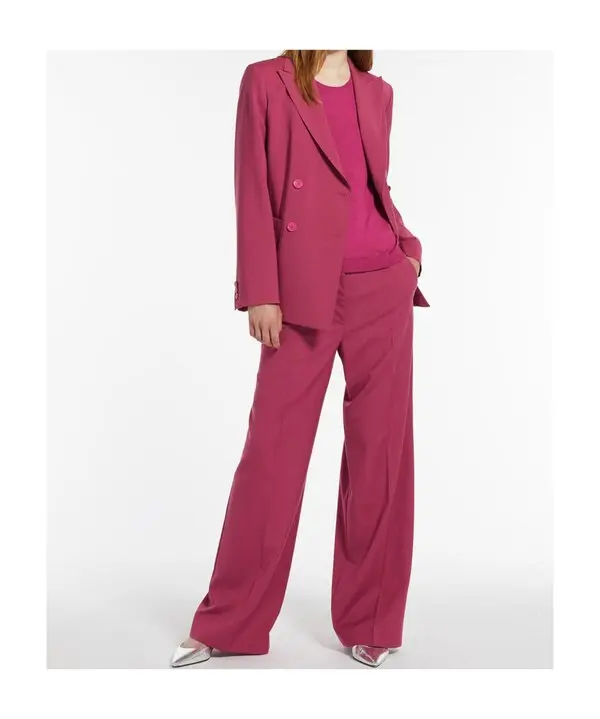 Max Mara High Waist Straight Leg Trousers - Pink