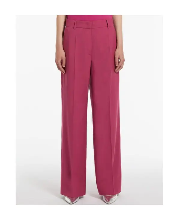 Max Mara High Waist Straight Leg Trousers - Pink
