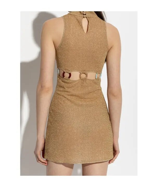 Oseree Beaded Detailed Cut Out Mini Dress