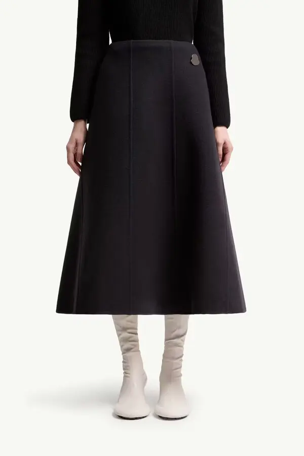 Moncler Jil Sander Flared Midi Skirt - Navy Blue