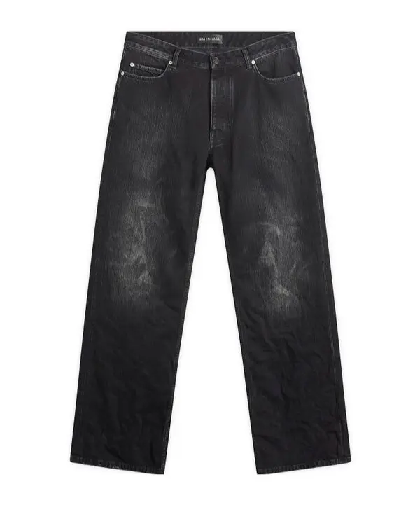 Balenciaga Mid-waist Ripped Jeans - Black
