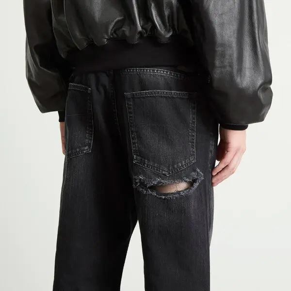 Balenciaga Mid-waist Ripped Jeans - Black