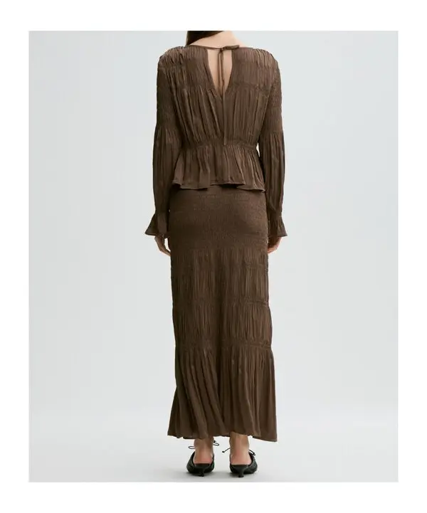 BY MALENE BIRGER Gathered Ruffle Top With Tie Closure
