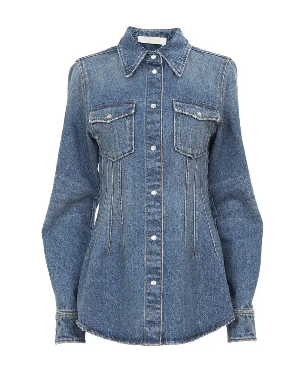 Chloé Corseted Denim Western Shirt