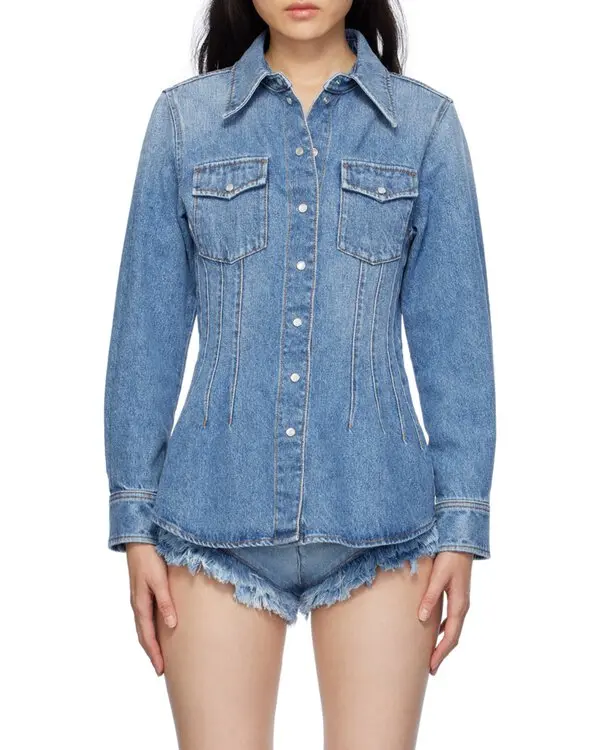 Chloé Corseted Denim Western Shirt
