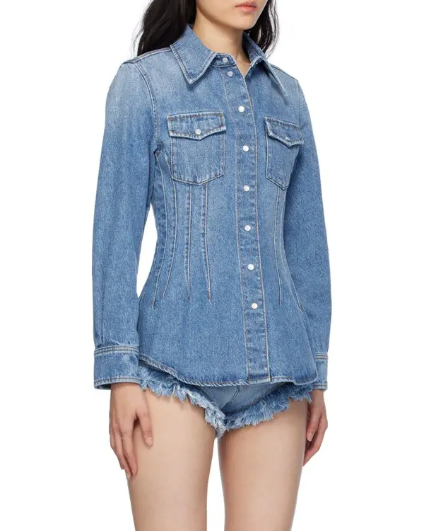 Chloé Corseted Denim Western Shirt