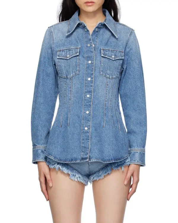 Chloé Corseted Denim Western Shirt
