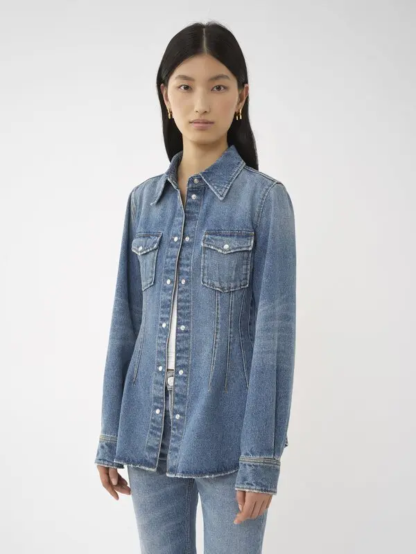 Chloé Corseted Denim Western Shirt