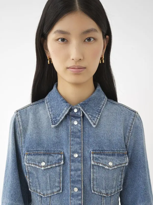 Chloé Corseted Denim Western Shirt