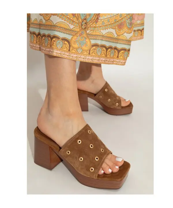 GIANVITO ROSSI Studded Platform Mules