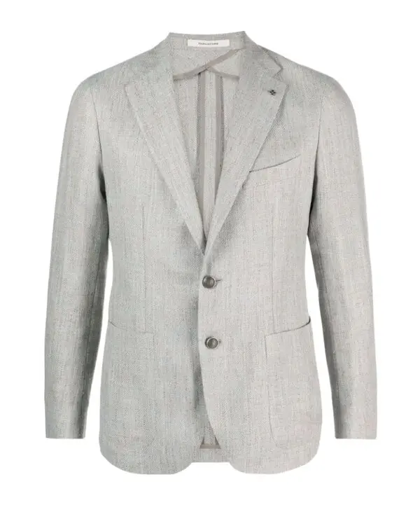 Tagliatore Notched-lapels Single-breasted Blazer - Gray