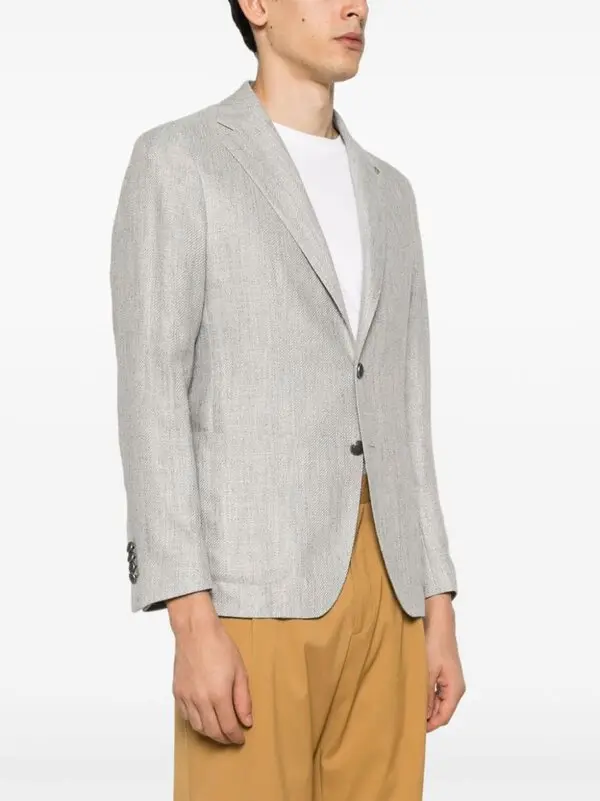 Tagliatore Notched-lapels Single-breasted Blazer - Gray