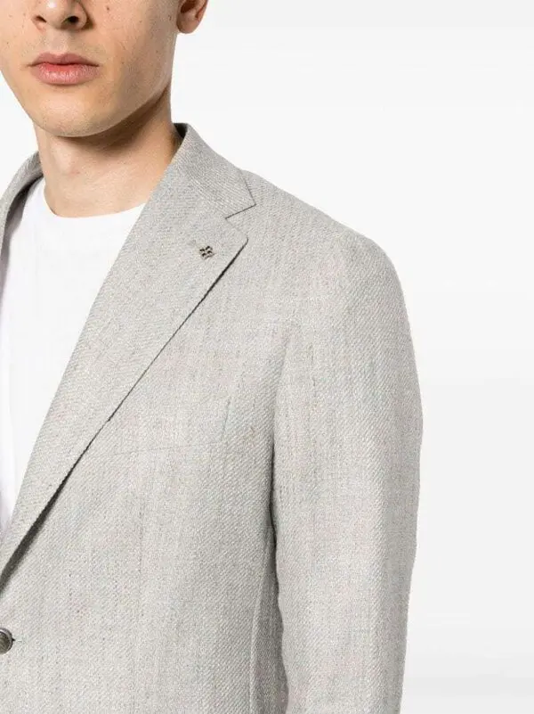 Tagliatore Notched-lapels Single-breasted Blazer - Gray