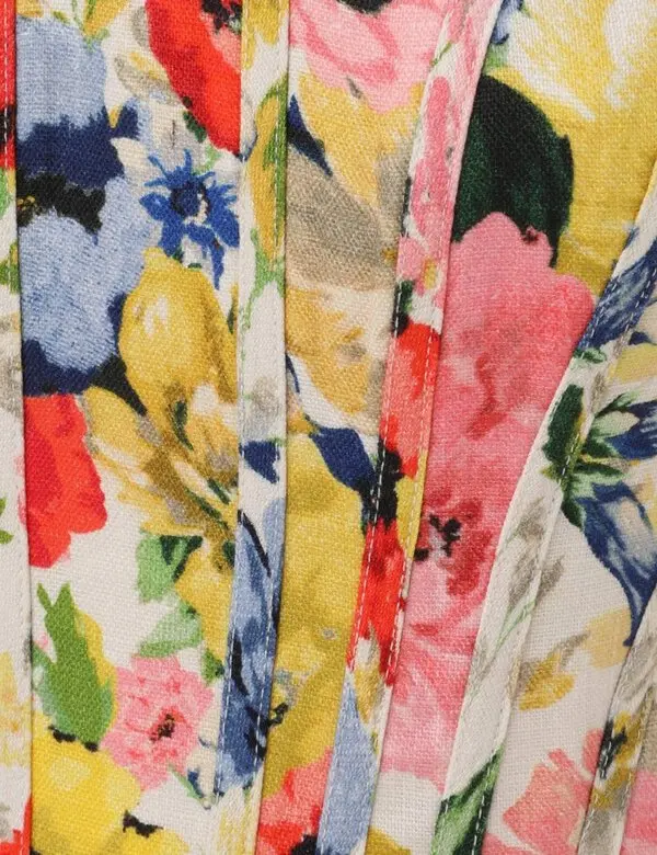 Zimmermann Alight Floral Linen Corset Top