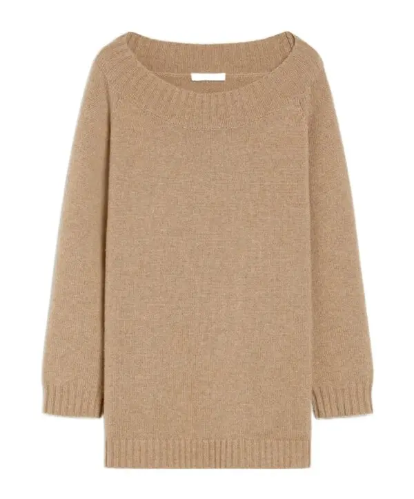 Max Mara Round Neck Knit Jumper - Hazelnut Brown