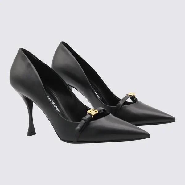 Dolce & Gabbana 90mm Leather Pointed-toe Pumps With Dg Logo