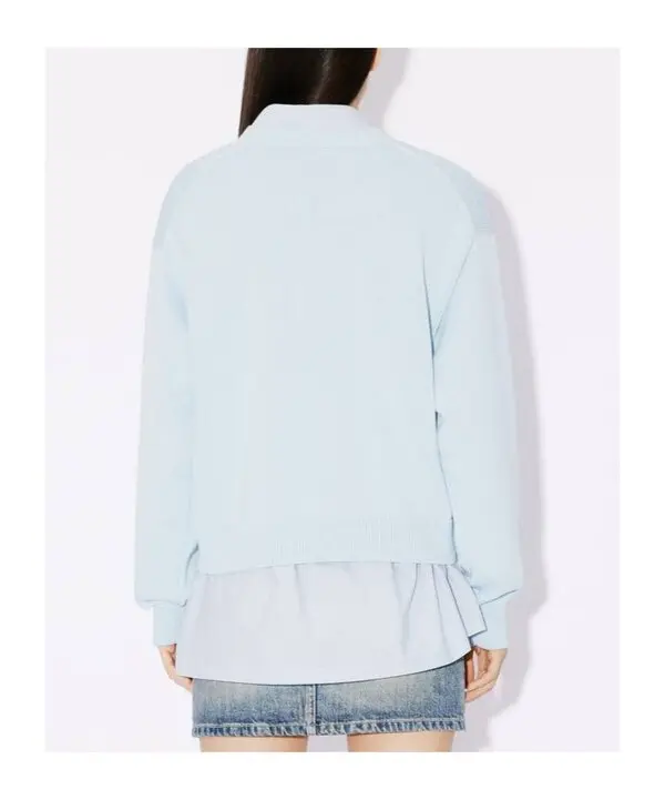 Kenzo Boke Flower Intarsia Knit Jumper - Light Blue