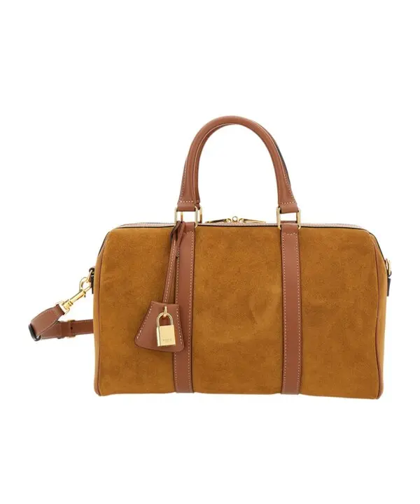 Celine Suede Calfskin Boston Bag - Brown