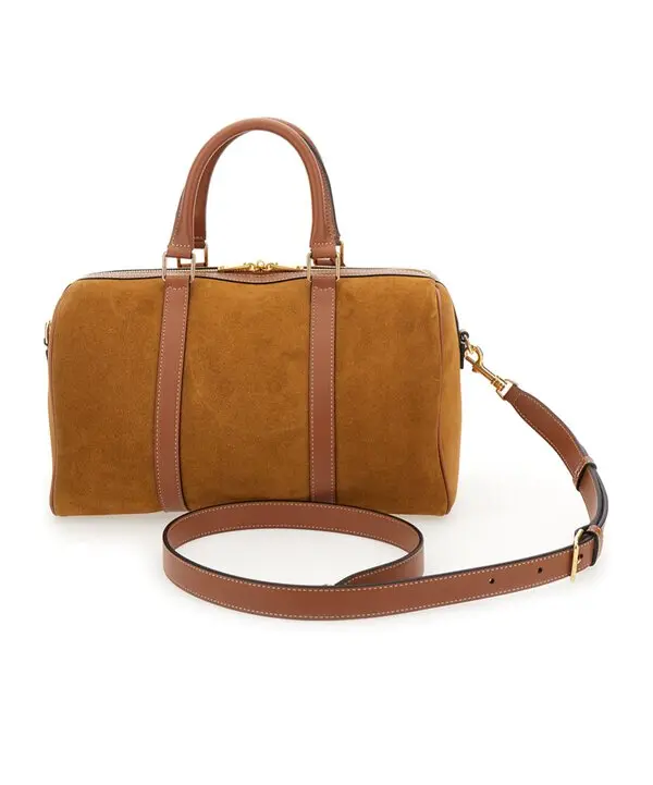 Celine Suede Calfskin Boston Bag - Brown