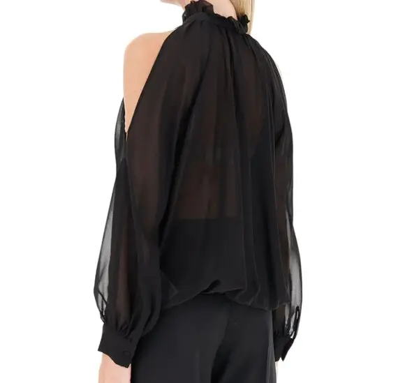 Liu Jo Long Sleeve Tasseled High Neck Blouse
