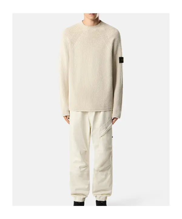 Stone Island Logo Patch Mock Neck Jumper