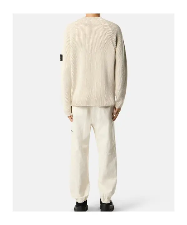 Stone Island Logo Patch Mock Neck Jumper