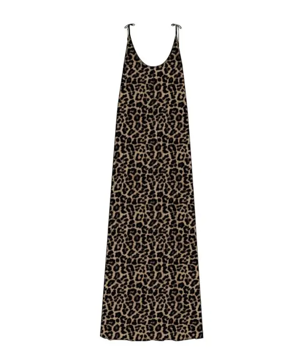 ANINE BING Flora Animal-print Gathered Midi Dress