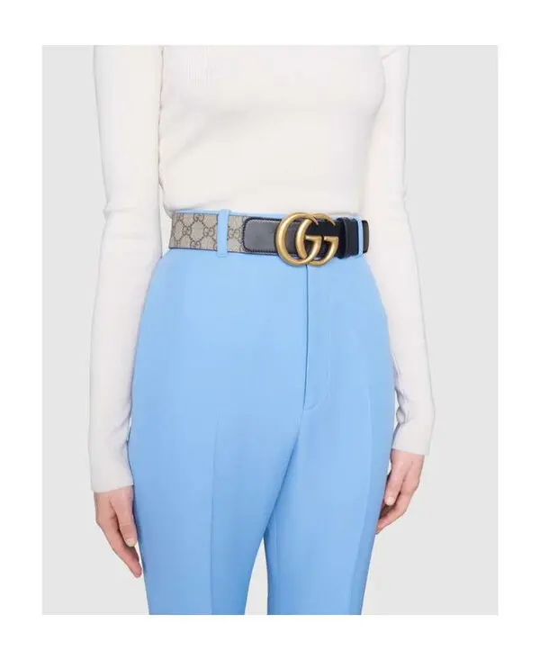 Gucci Gg Marmont Buckle Belt - Black