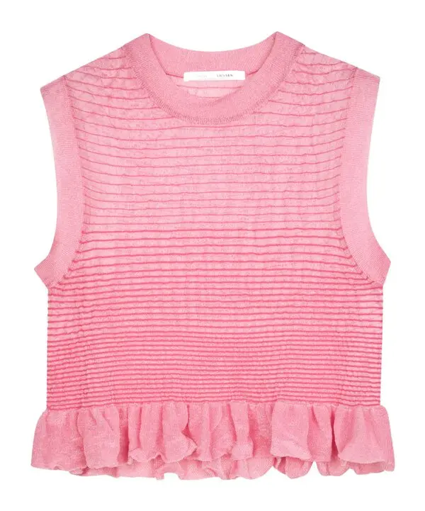 Cecilie Bahnsen Sleeveless Vest With Ruffled Hem