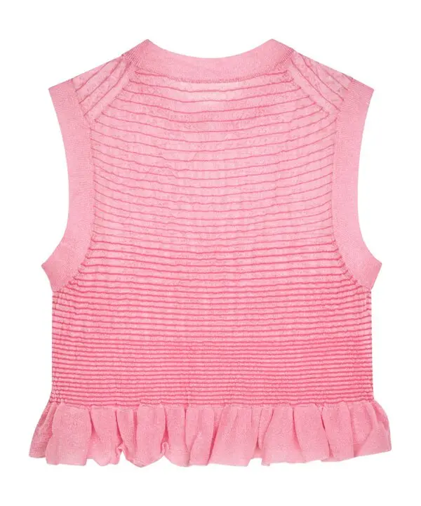 Cecilie Bahnsen Sleeveless Vest With Ruffled Hem
