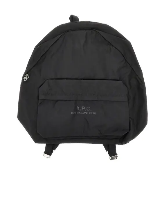 A.p.c. Logo Zip Pocket Backpack - Black
