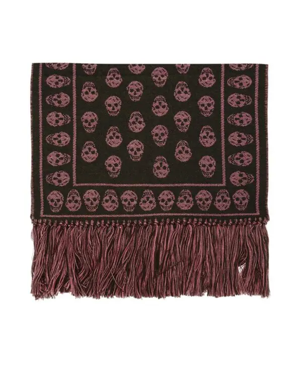 Alexander McQueen Skull Printed Tassel Scarf