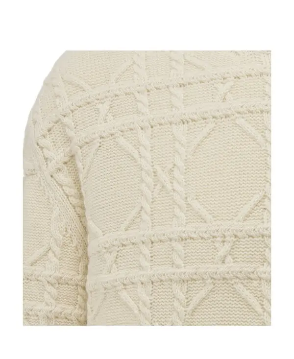 Dior Icons Sweater With Rattan Pattern - White