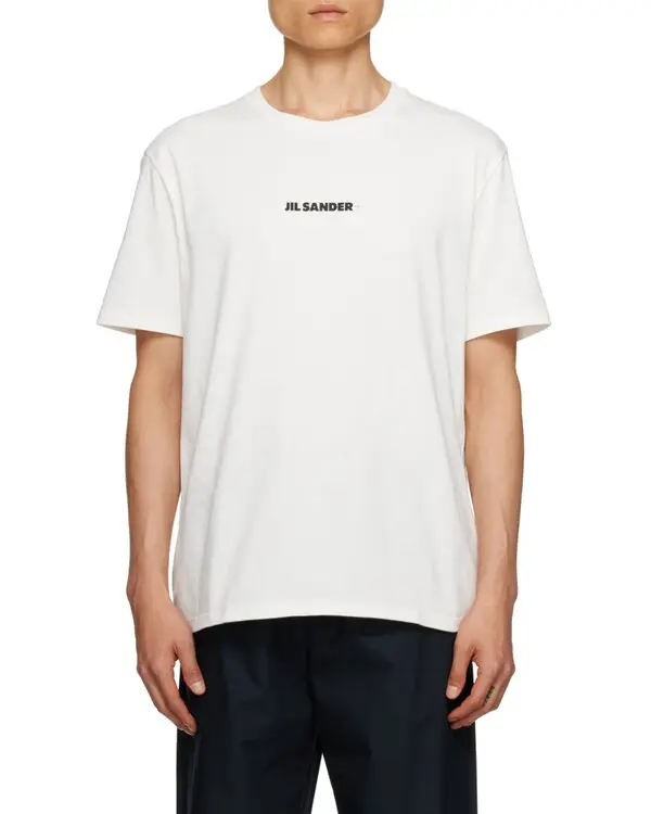 JIL SANDER Logo Printed Crewneck T-shirt - White
