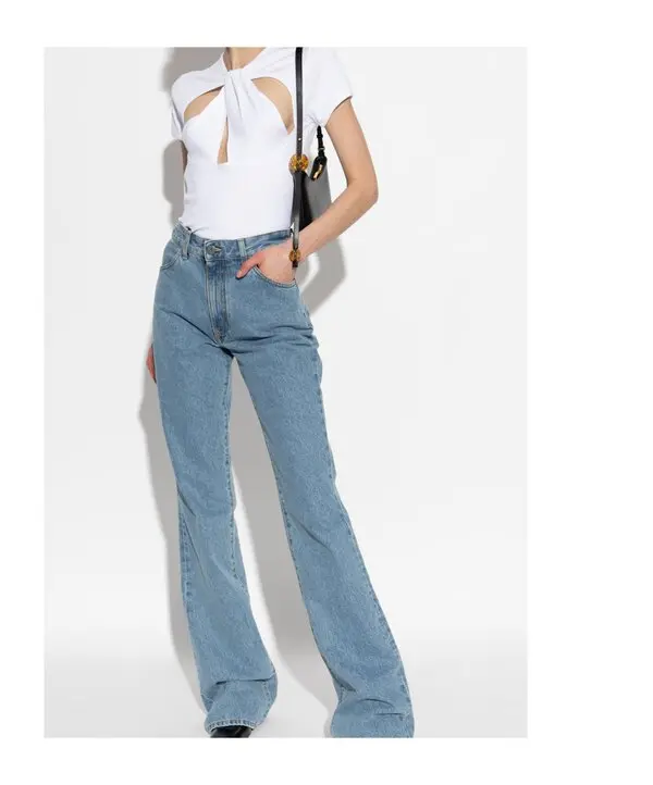 Coperni Short Sleeve Twist Detail Top - White